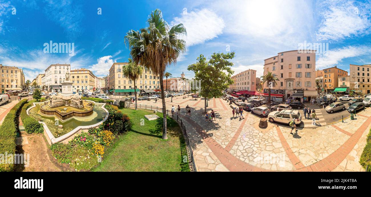 Ajaccio, Corsica, France - June 2022: Aerial 360 round view of Foch ...