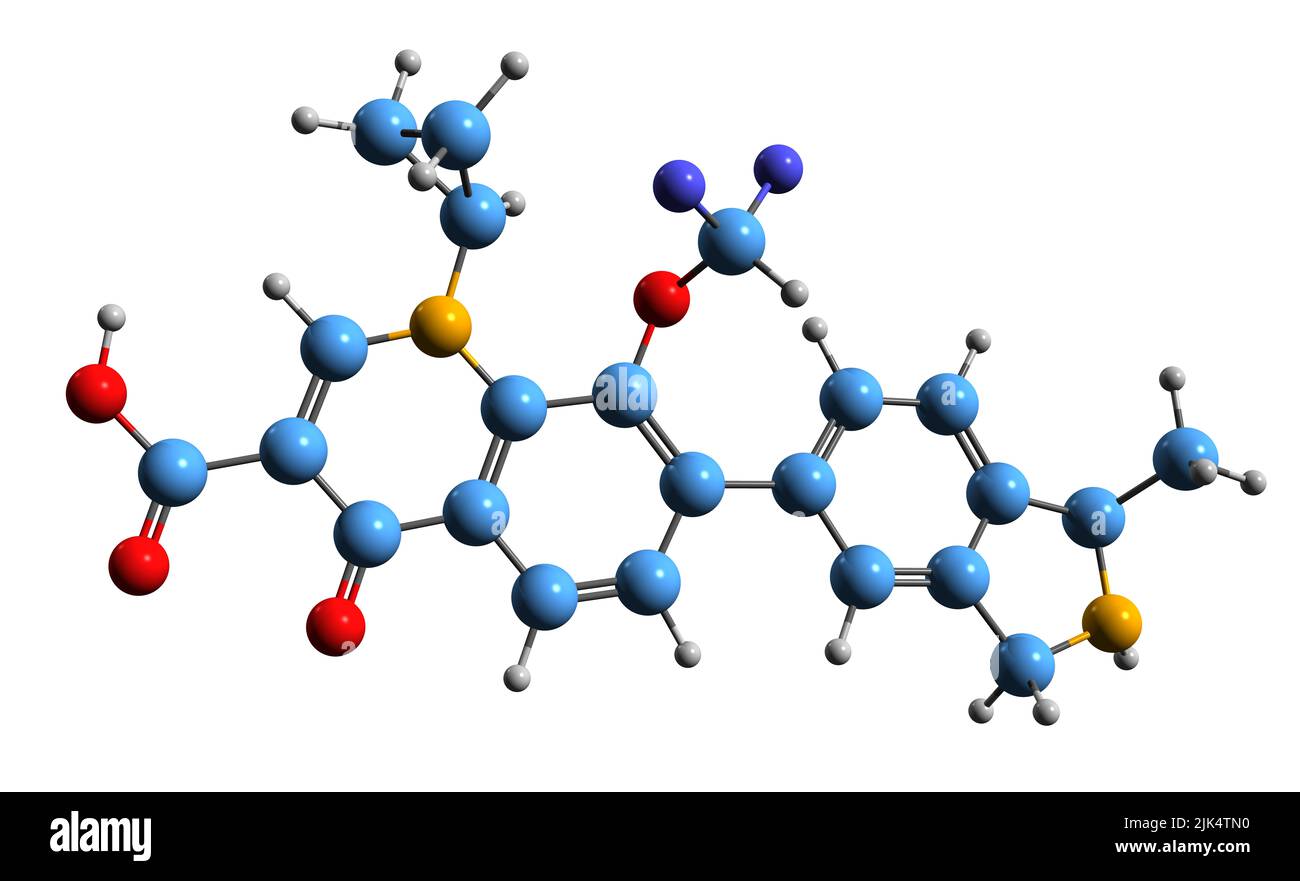 3D image of Garenoxacin skeletal formula - molecular chemical structure ...