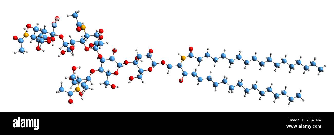 3D image of disialoganglioside skeletal formula - molecular chemical ...