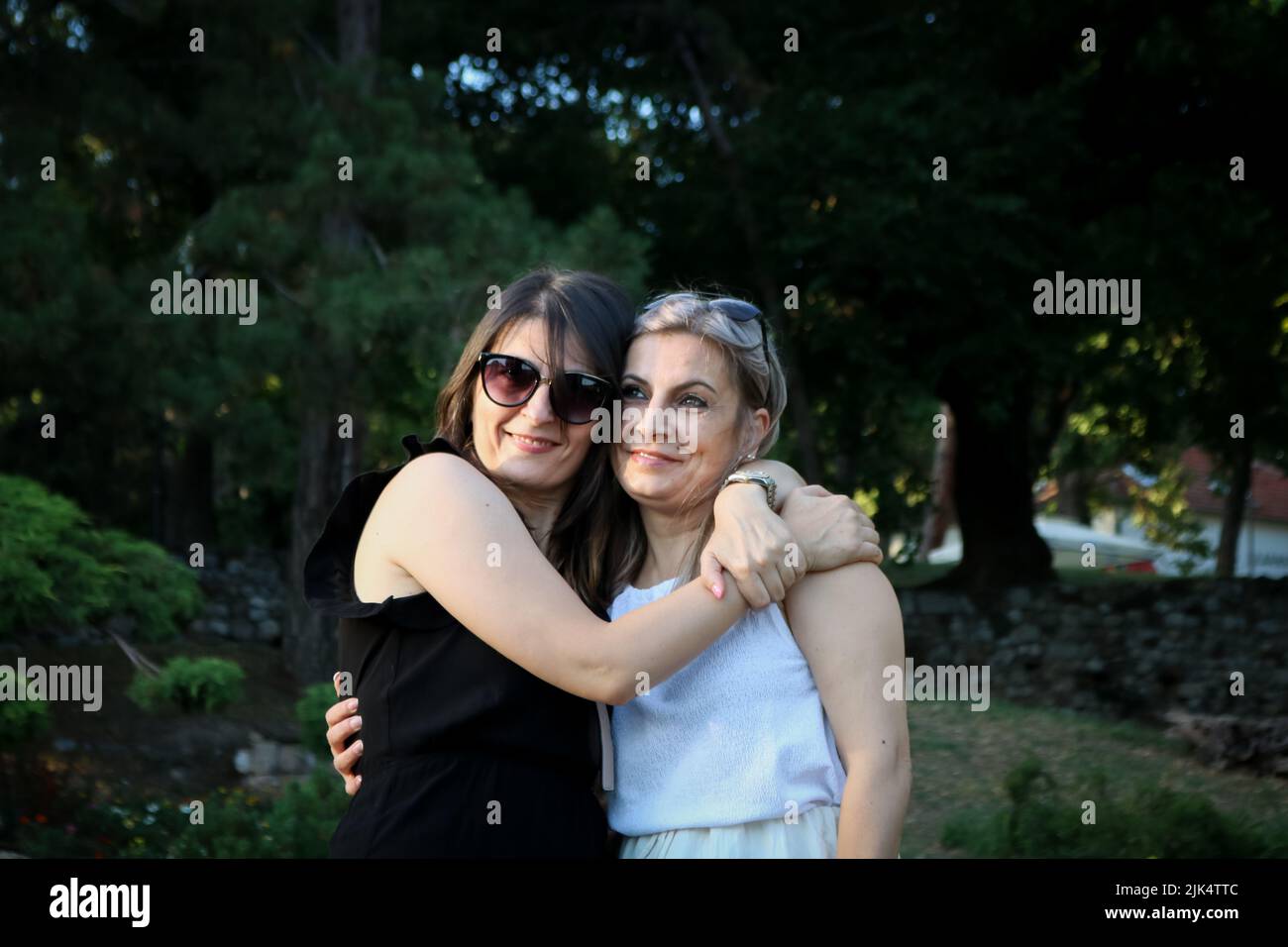 Two girls having fun Stock Photo - Alamy