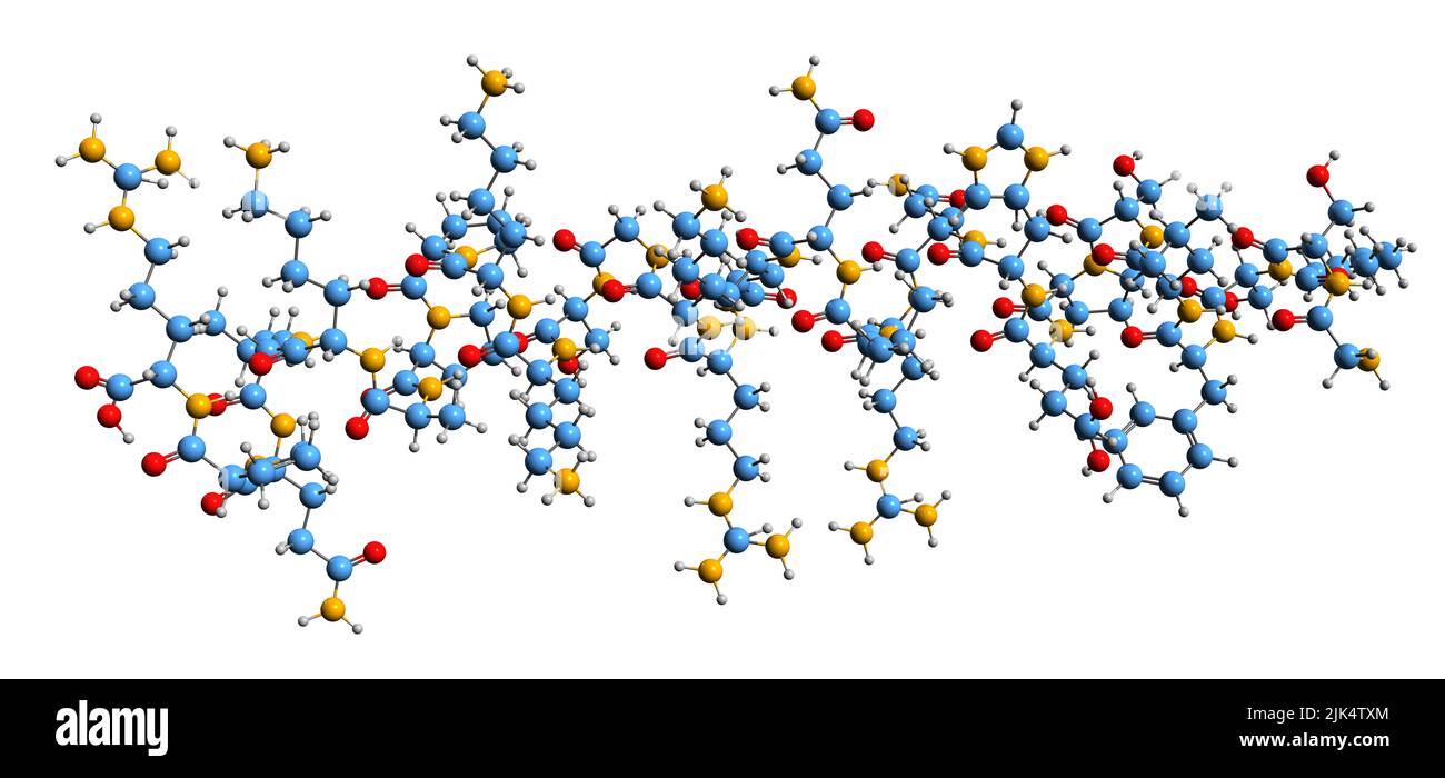 3D image of Ghrelin skeletal formula - molecular chemical structure of ...