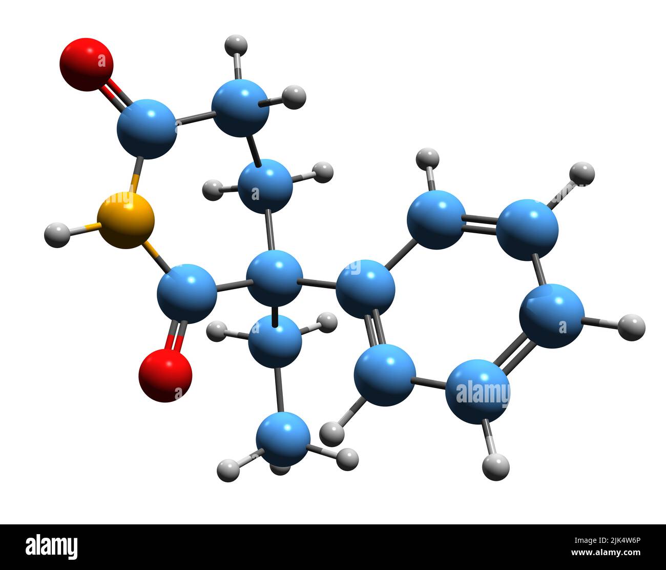 3D image of Glutethimide skeletal formula - molecular chemical ...
