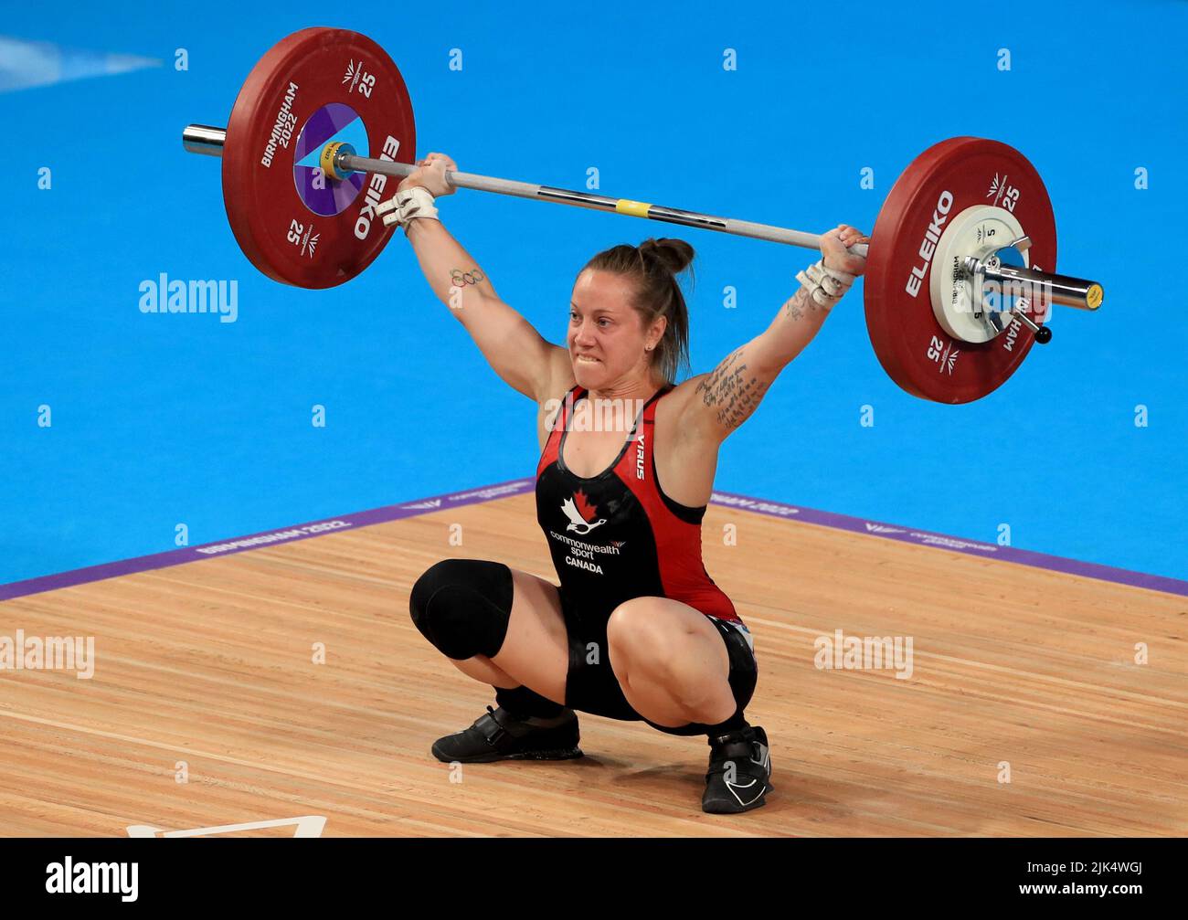 Canada’s Rachel Leblanc-Bazinet in action during the Women’s 55kg ...