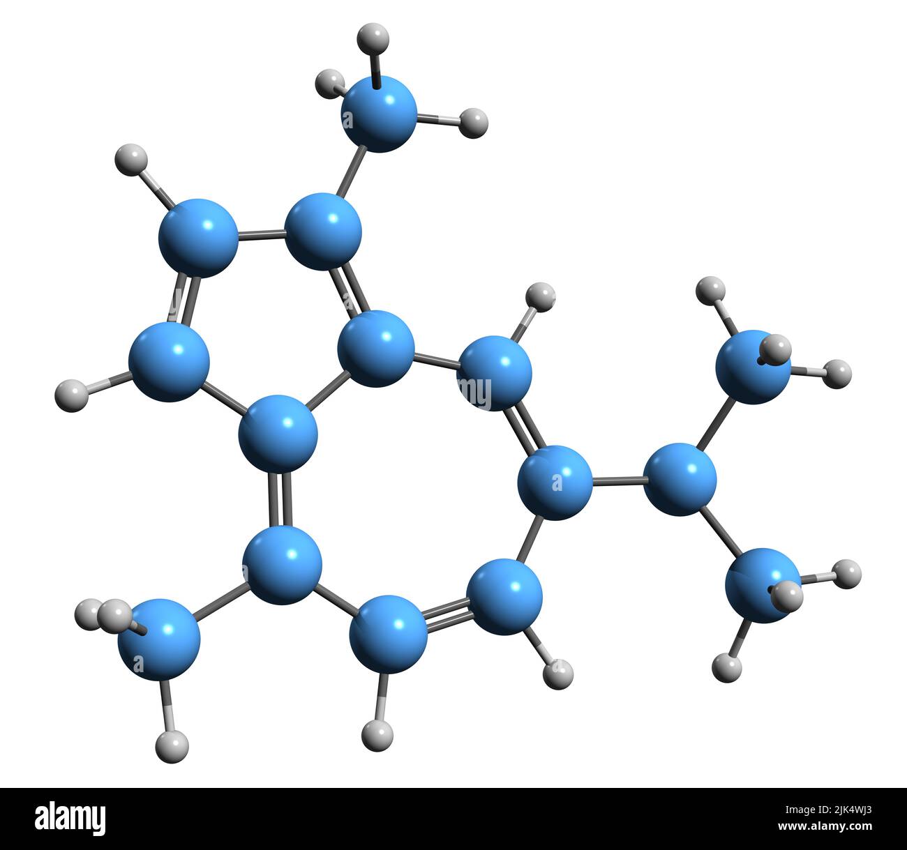3D image of Guaiazulene skeletal formula - molecular chemical structure ...