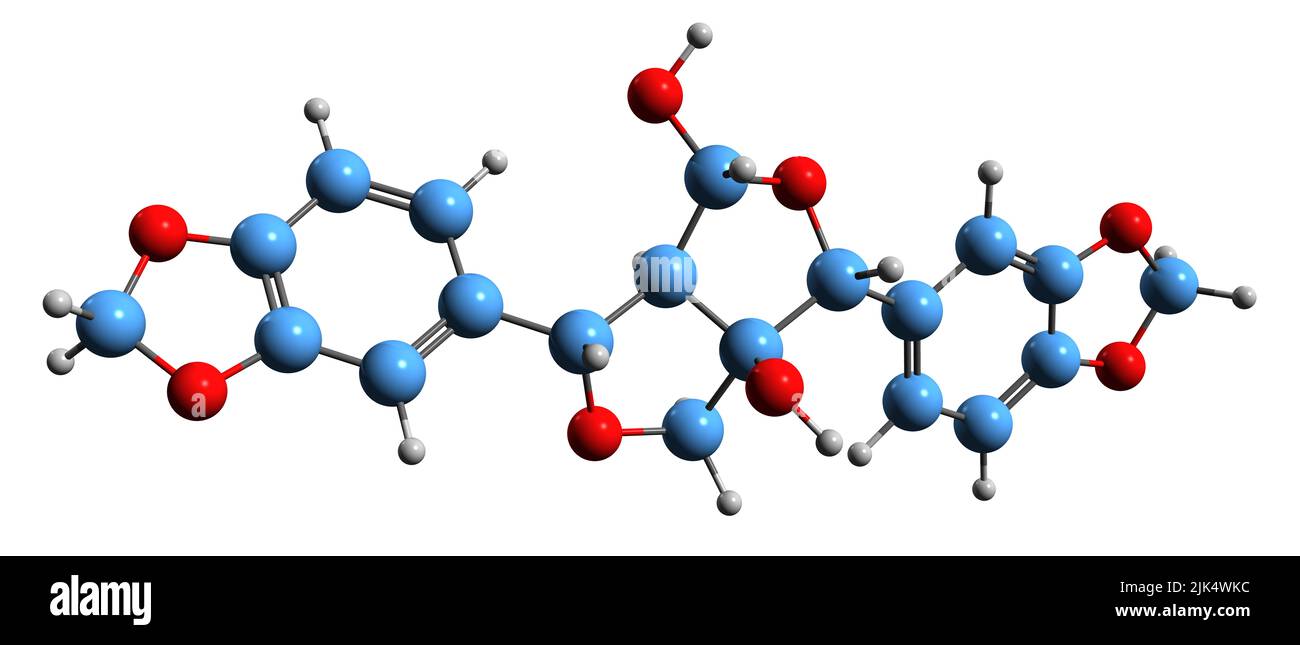 3D image of Gummadiol skeletal formula - molecular chemical structure ...