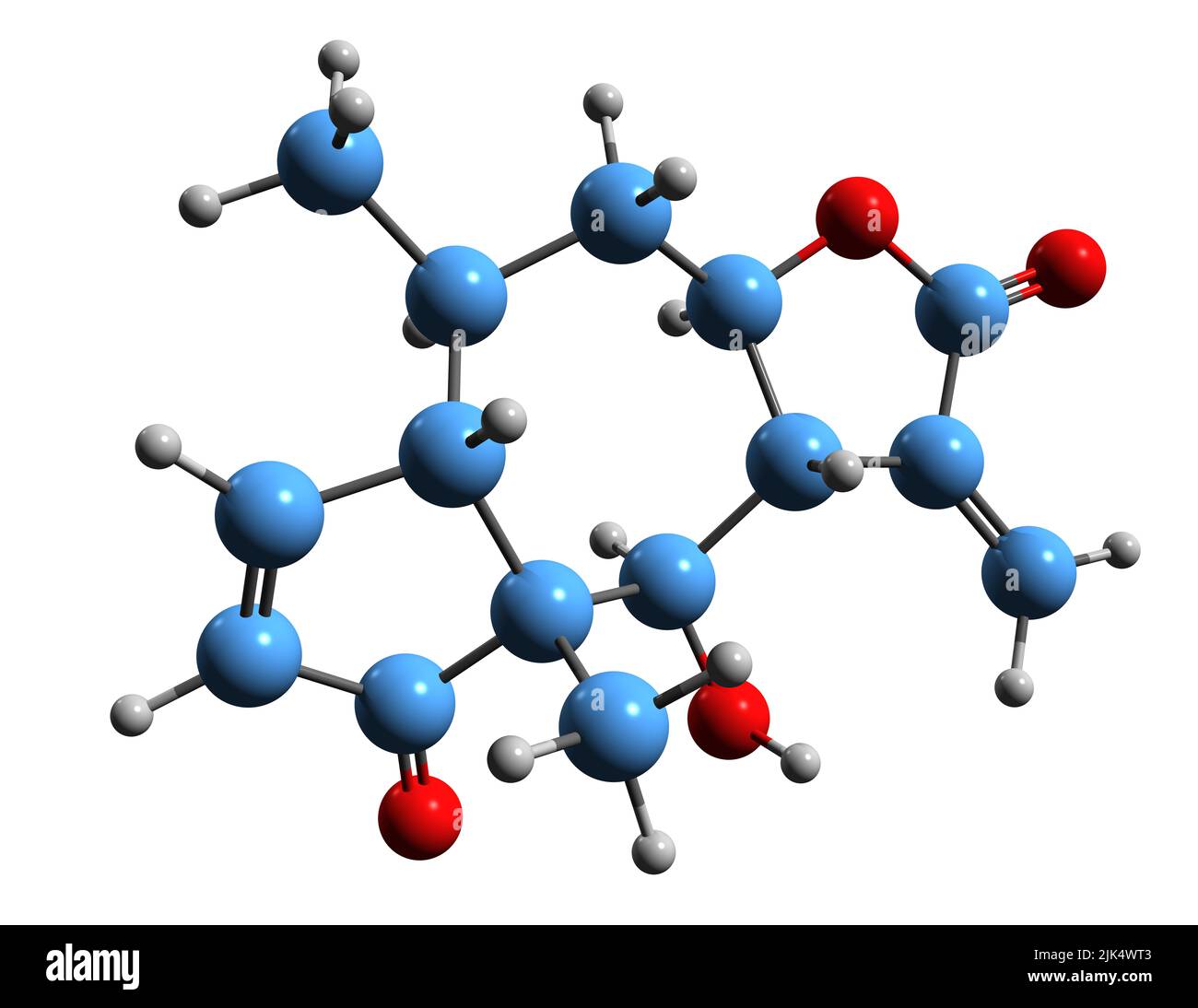 3D image of Helenalin skeletal formula - molecular chemical structure ...