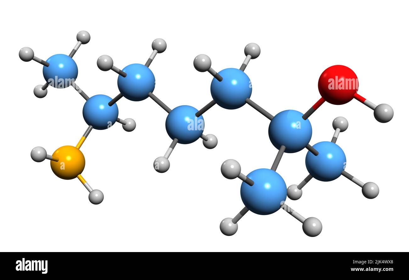 3D image of Heptaminol skeletal formula - molecular chemical structure ...