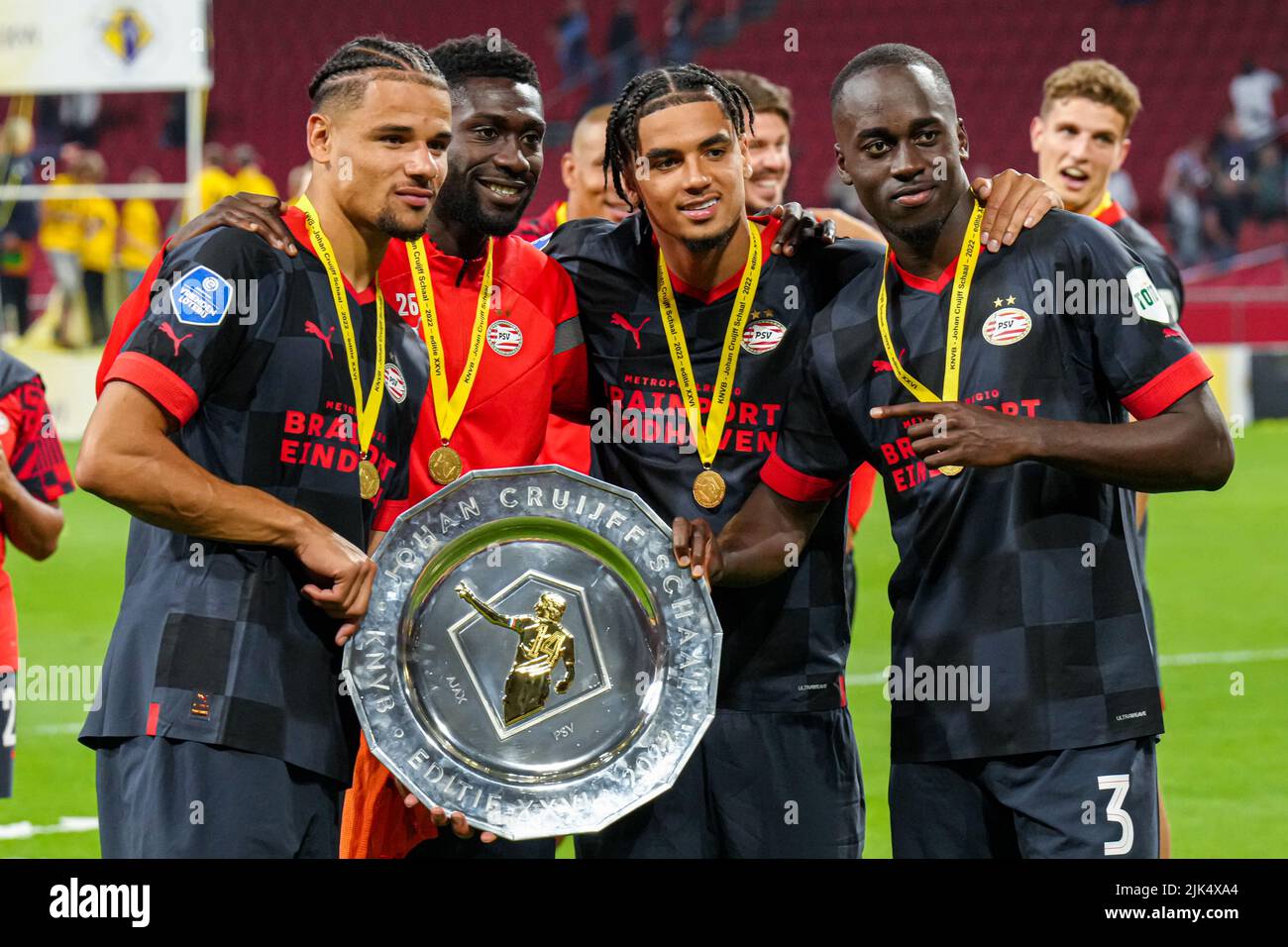 AMSTERDAM, THE NETHERLANDS - JULY 30: Armando Obispo of PSV, Derrick ...