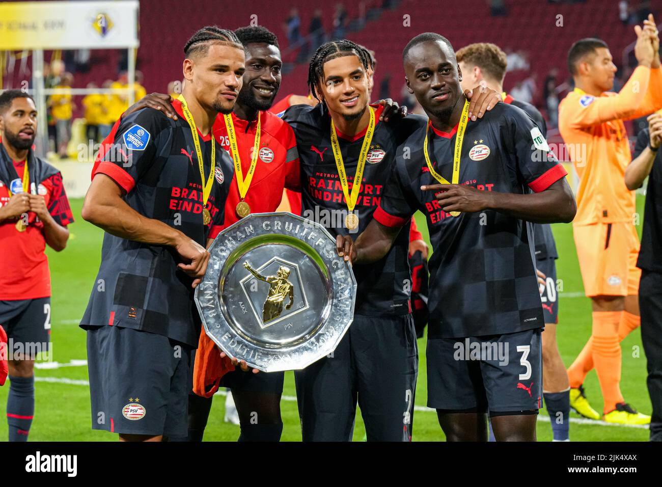 AMSTERDAM, THE NETHERLANDS - JULY 30: Armando Obispo of PSV, Derrick ...