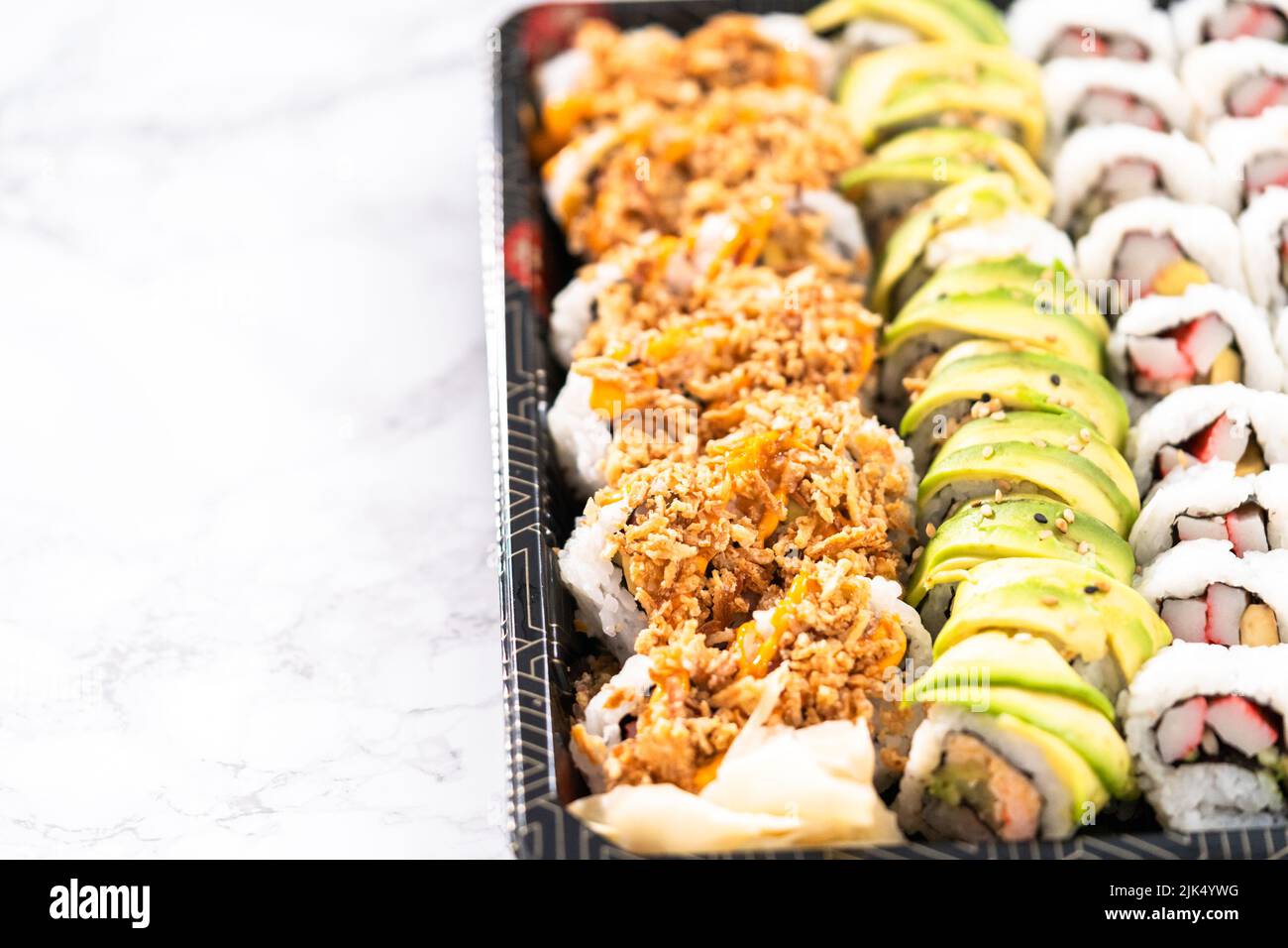 Variety mix traditional sushi rolls hi-res stock photography and images ...
