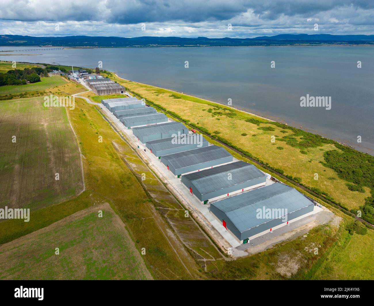 Aerial view of Glenmorangie distillery at Tain on North Coast 500 ...