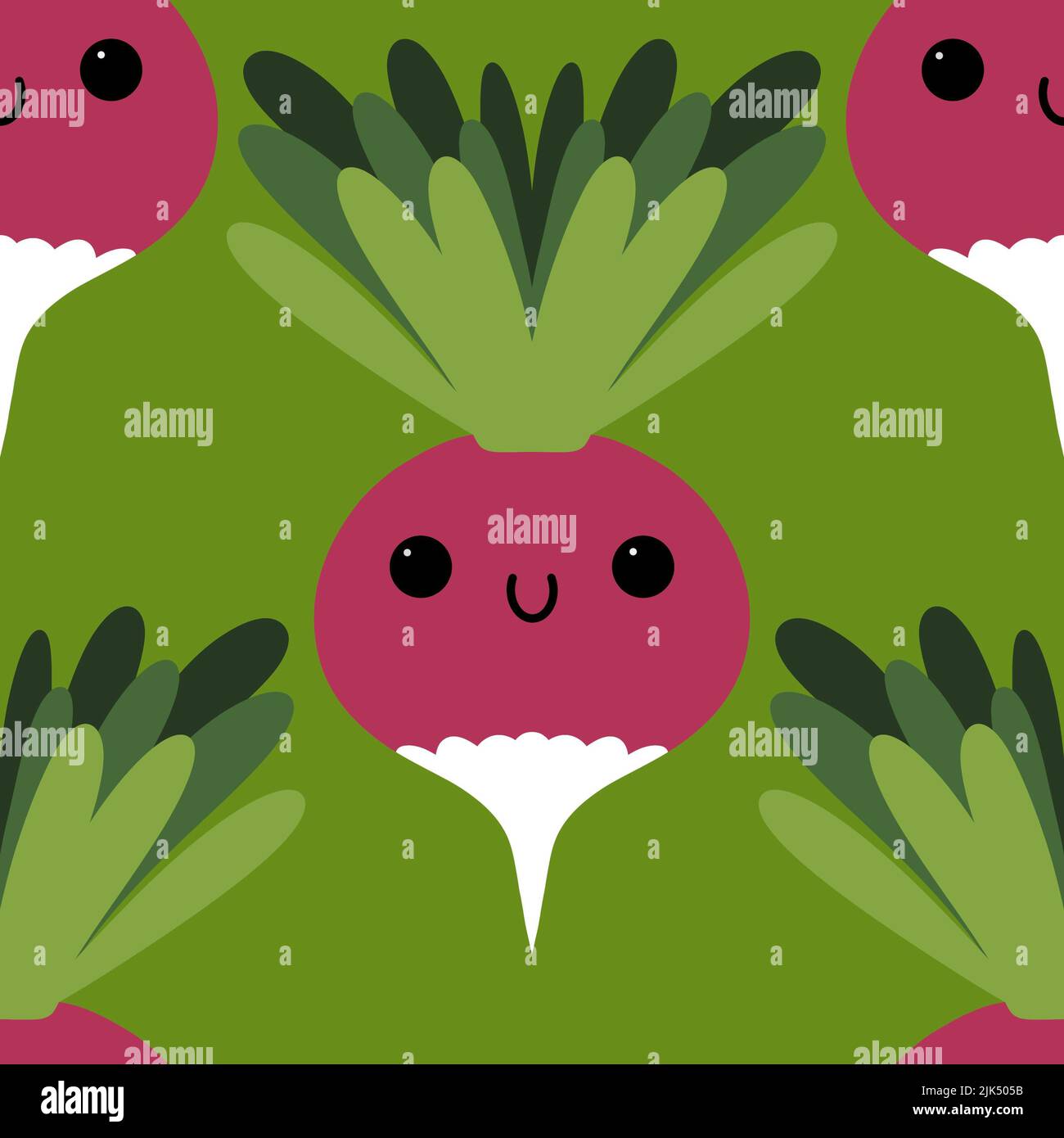 Red radish seamless vegetable cartoon pattern with wrapping paper and ...