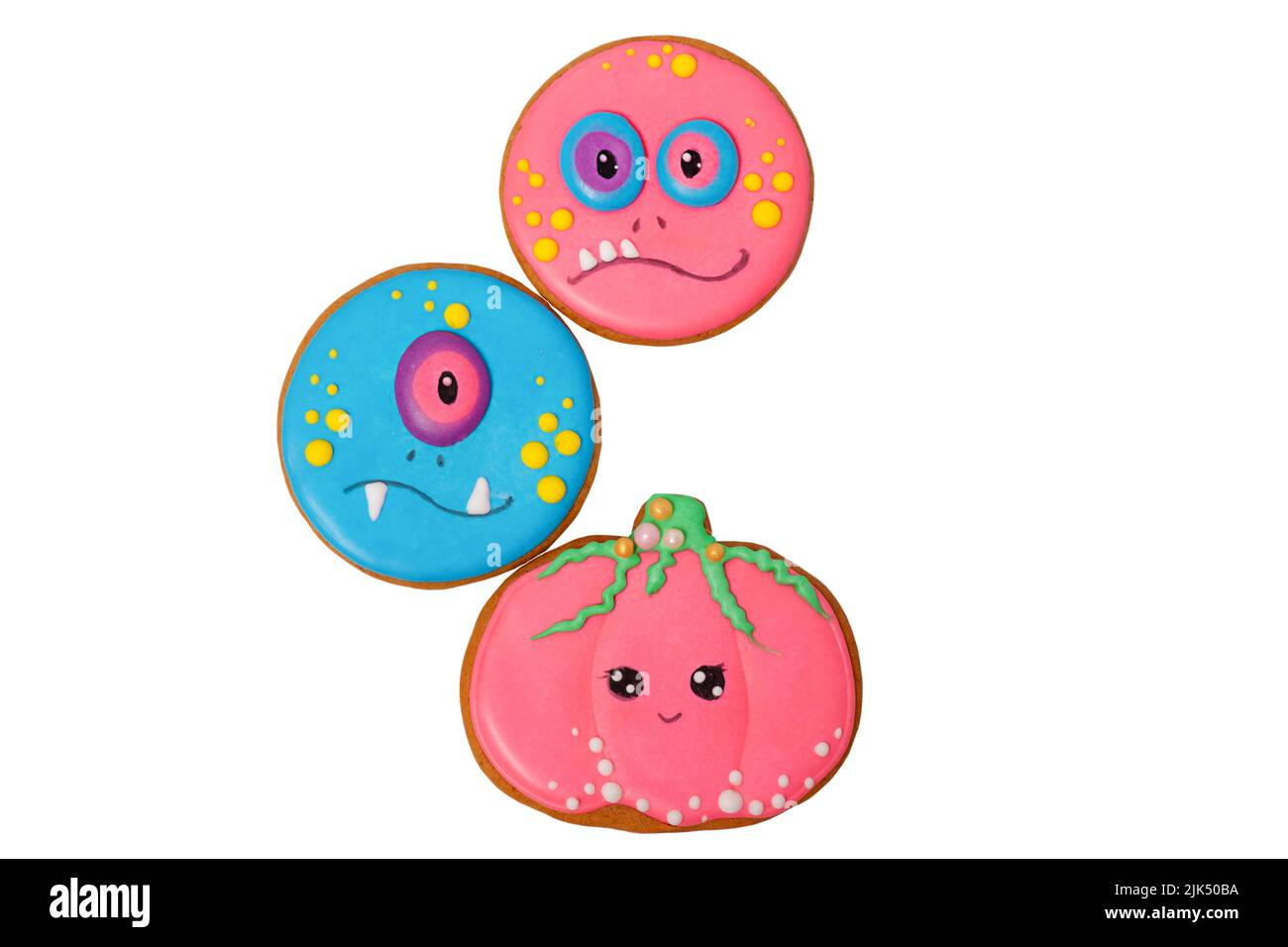 Gingerbread ginger ghosts and pumpkin isolated on white. Treats for ...