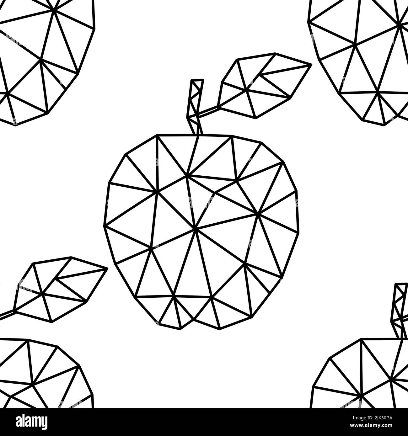 Geometric polygonal fruit seamless apples pattern for wrapping paper ...