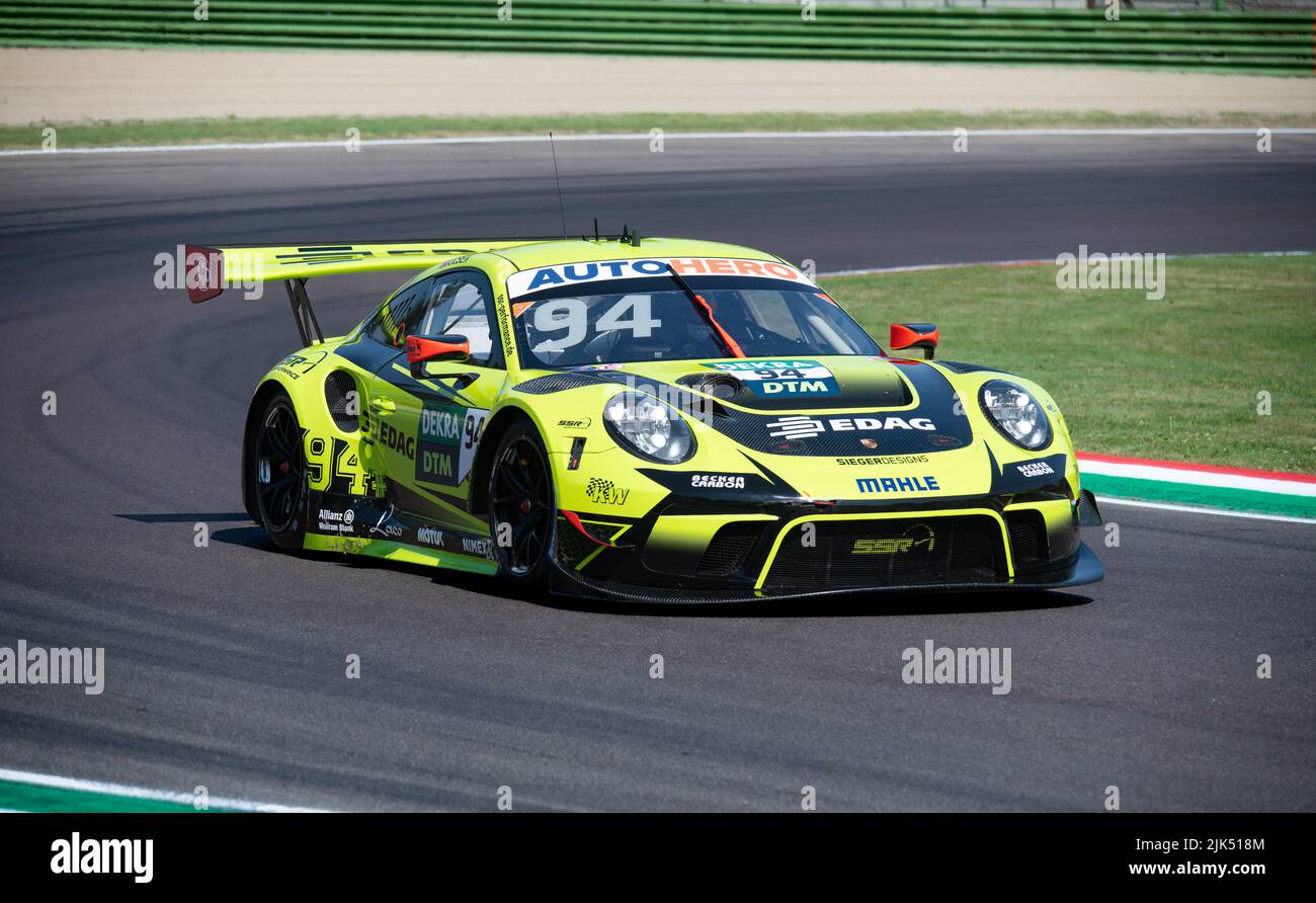 Porsche 911 GT3 racing super car action fast drive on asphalt race ...