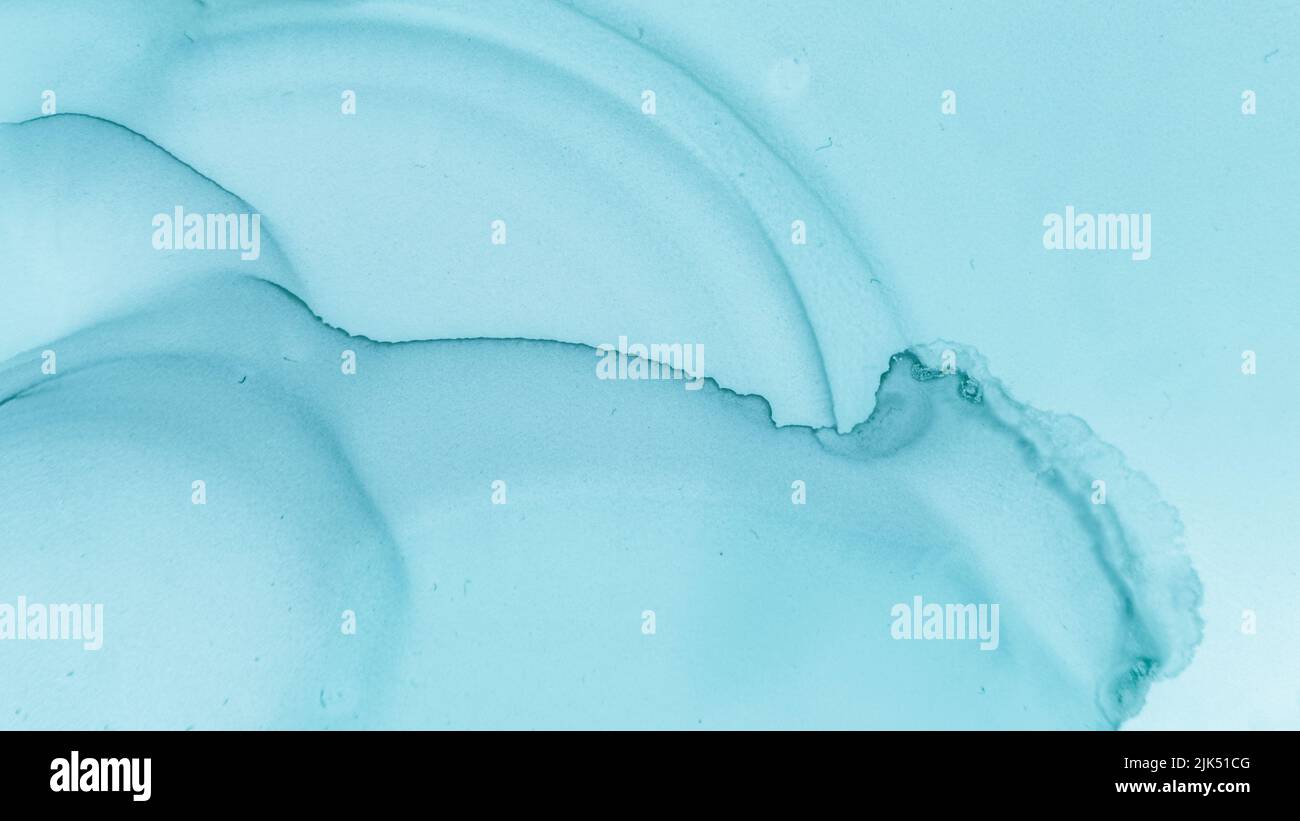 Pastel Flow Water. Blue Ocean Modern Abstraction. Green Pastel Fluid ...