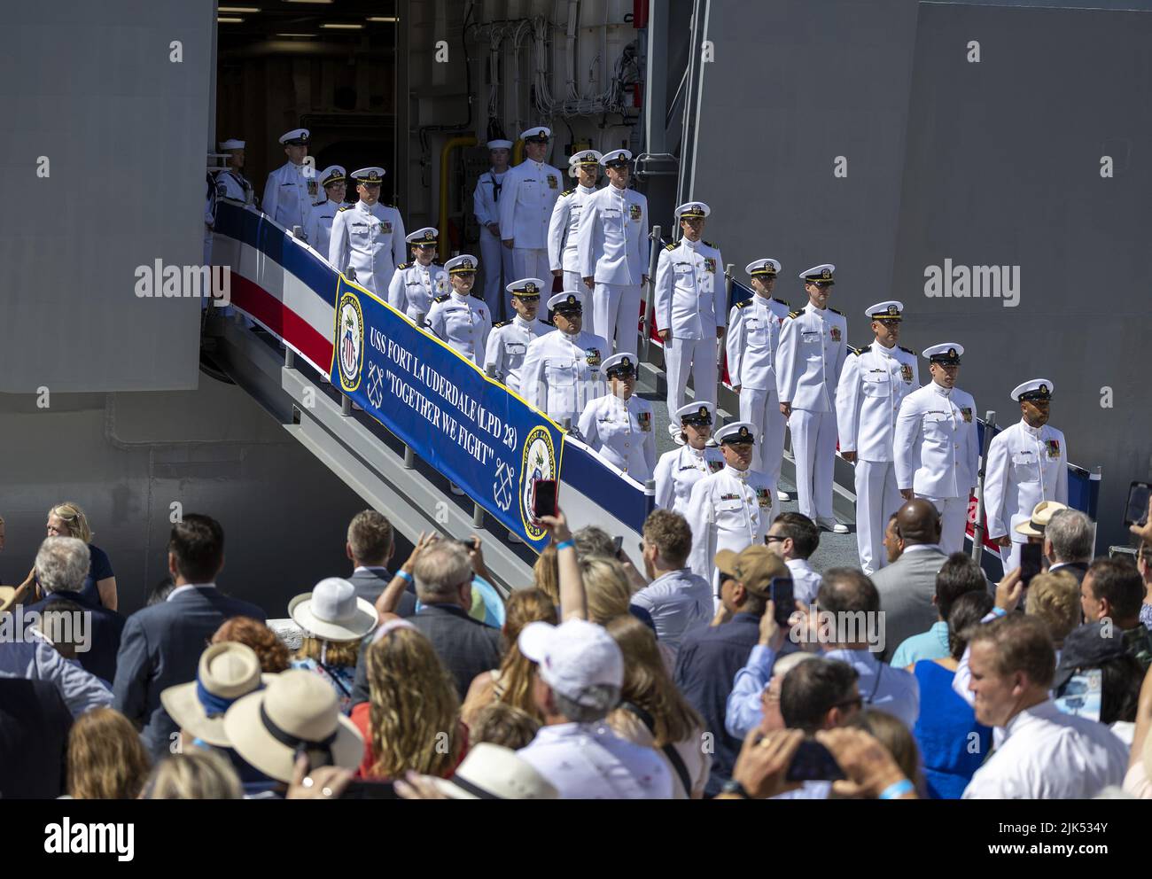 Fort Lauderdale, Florida, USA. 30th July, 2022. Ships officers stand in ...