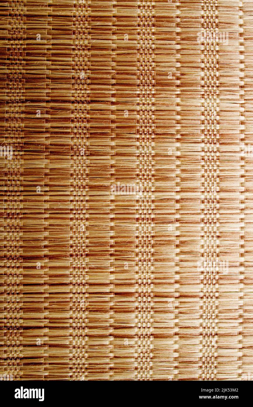 Wicker background made of natural straw. Full frame of densely woven ...
