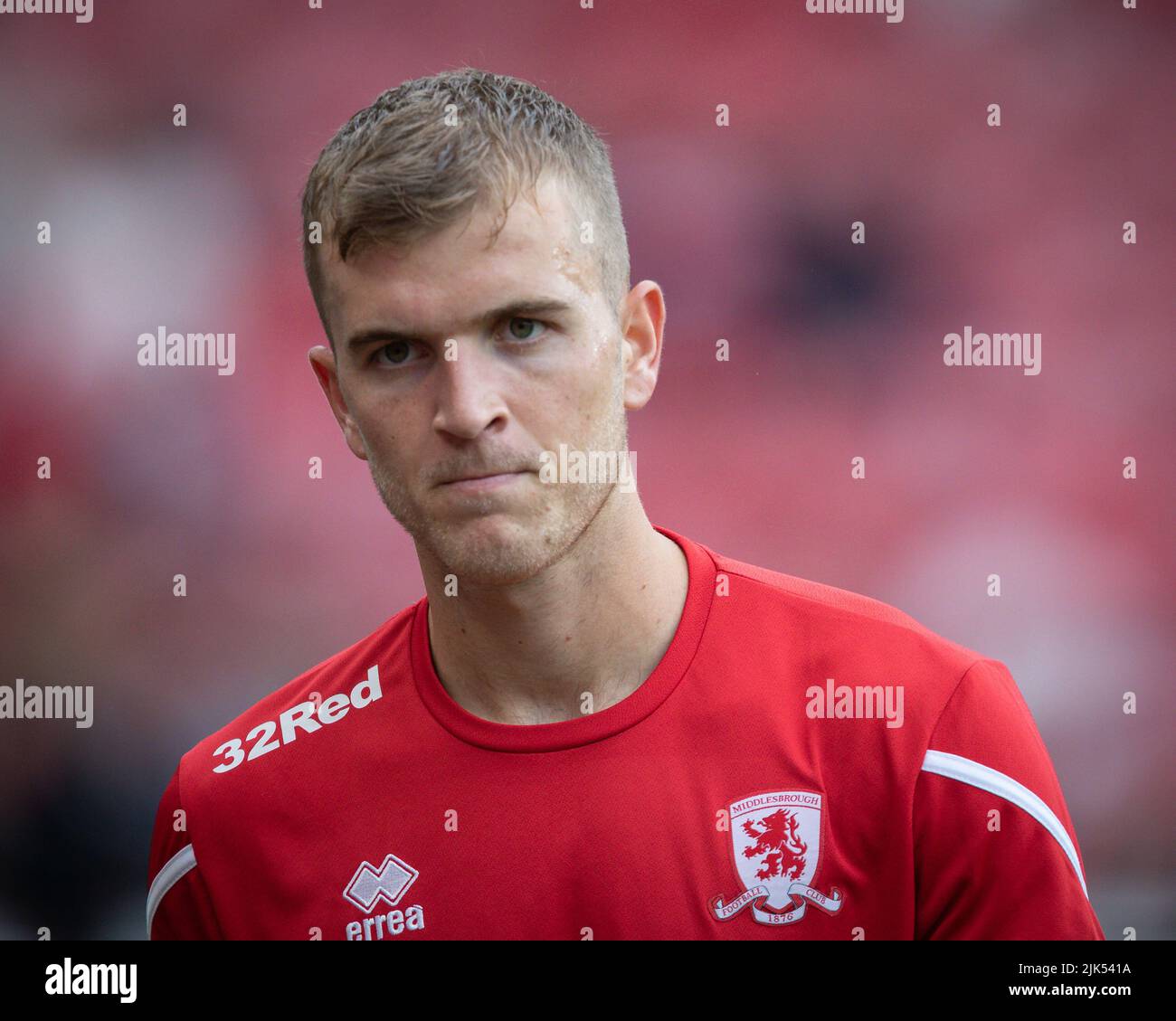 Riley McGree #8 of Middlesbrough during the pre match warm up Stock ...