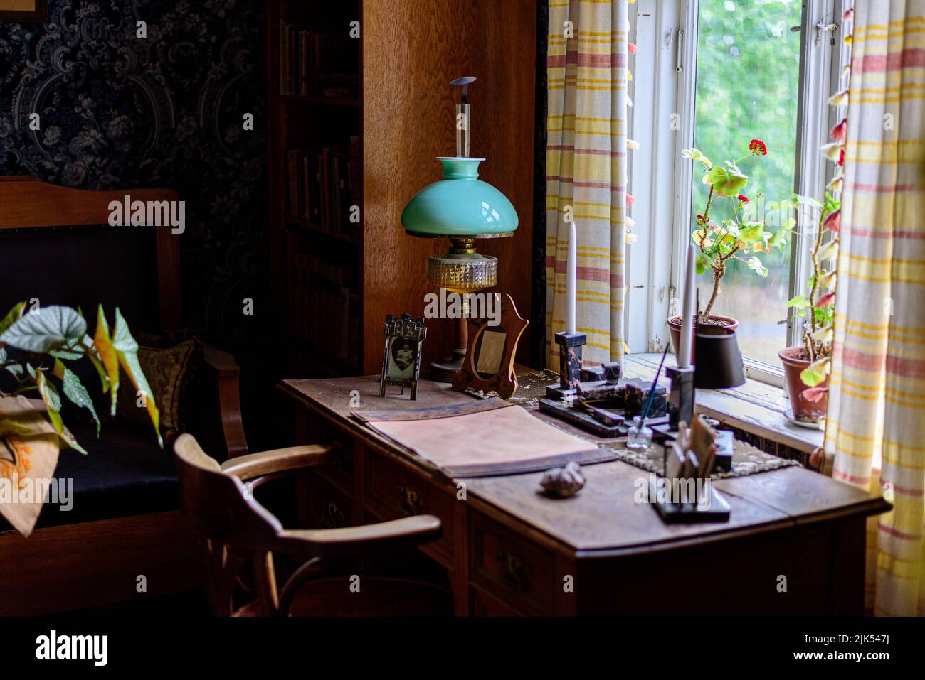 Interior in old swedish home. Photo made in skansen of Stockholm Stock ...