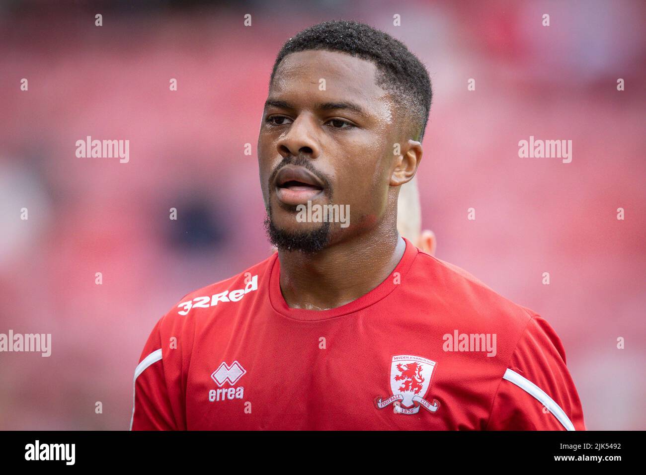 Chuba Akpom #29 of Middlesbrough during the pre match warm up Stock ...