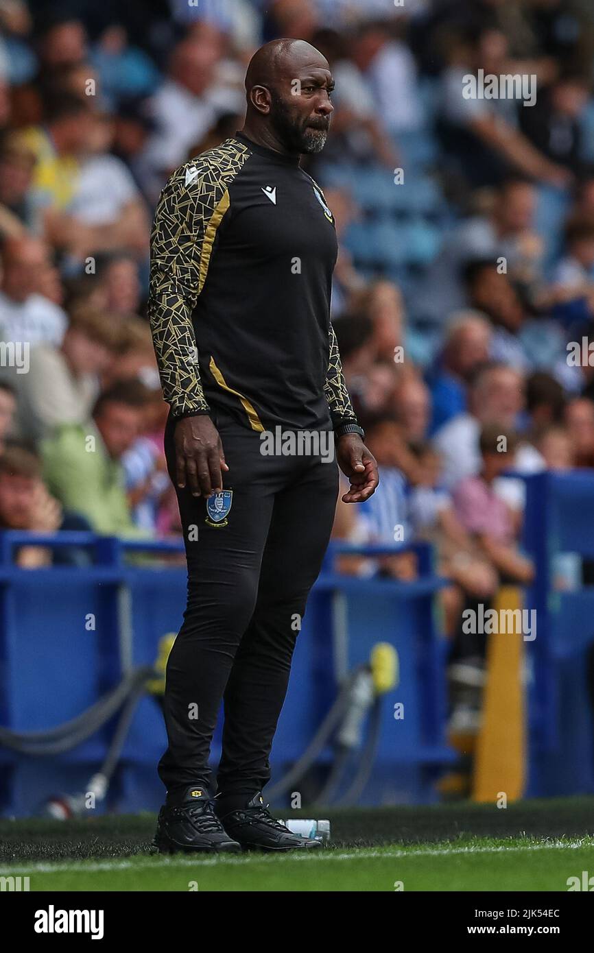 Darren Moore manager of Sheffield Wednesday watches on Stock Photo - Alamy