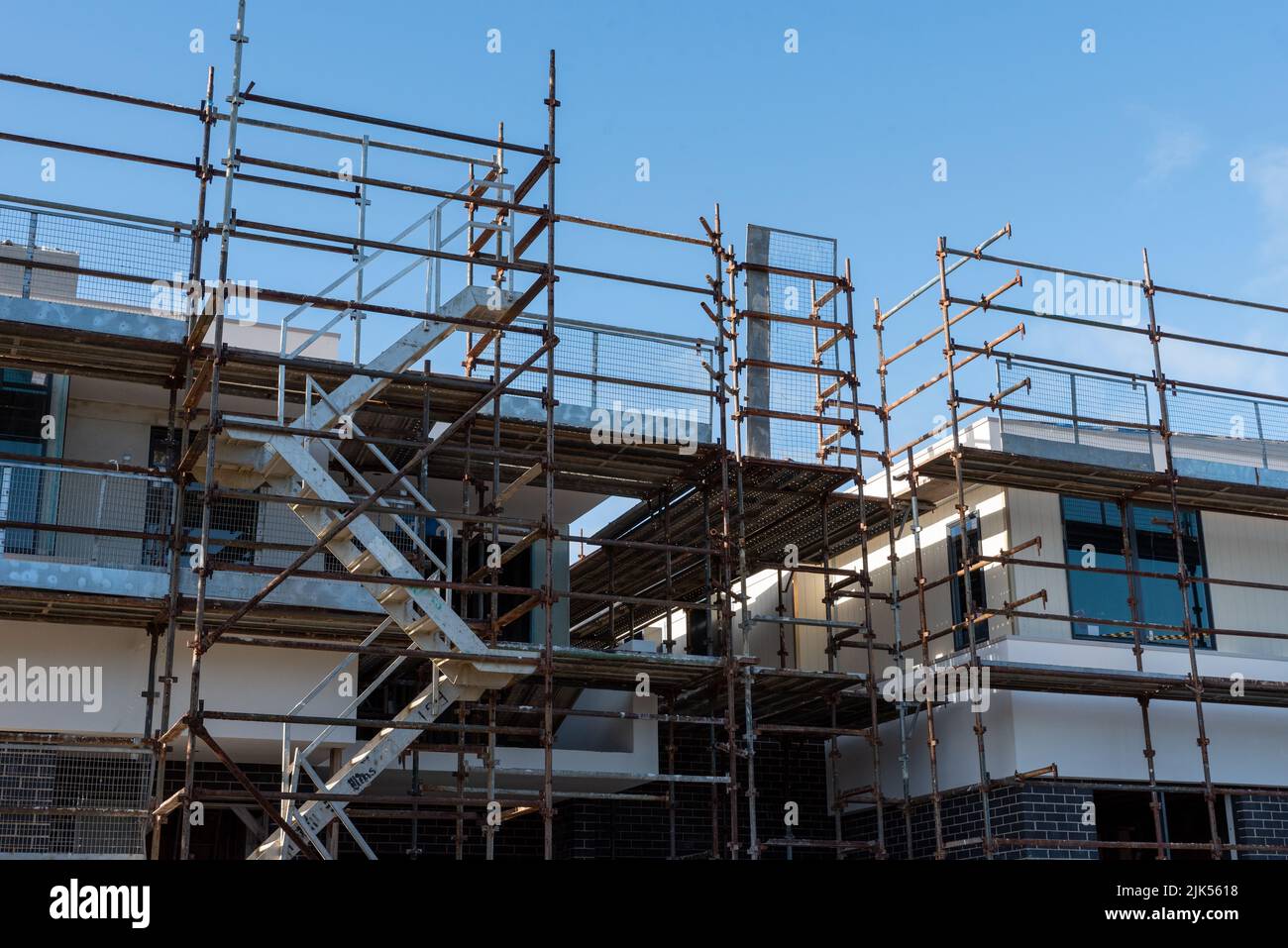 construction scaffolding around a new building in australia nsw Stock ...
