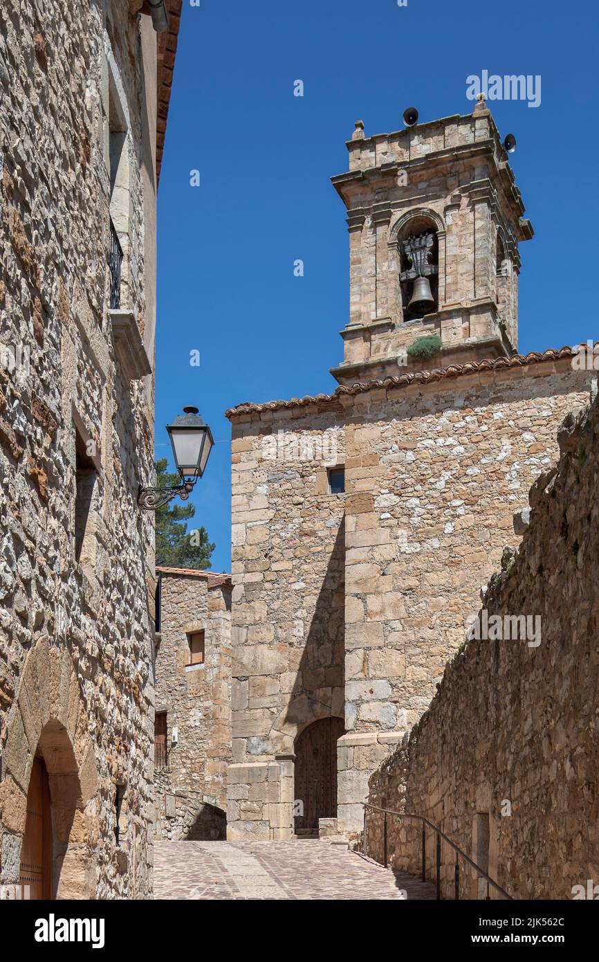 church of El Salvador on Abadia street in the town of Culla, declared ...