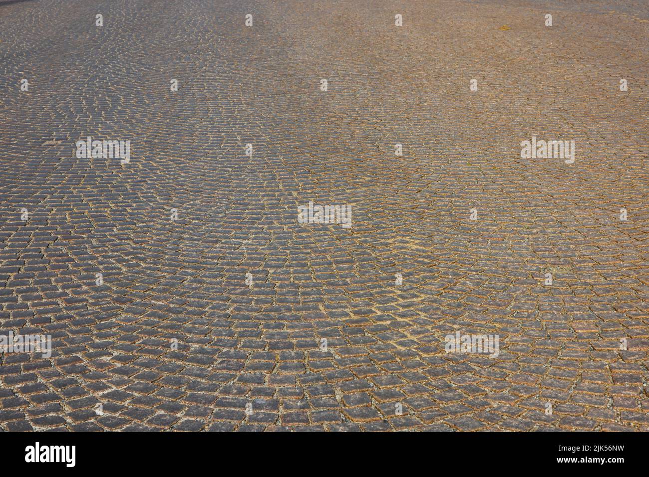 Close up view of texture of paving slabs paved pavement with old ...