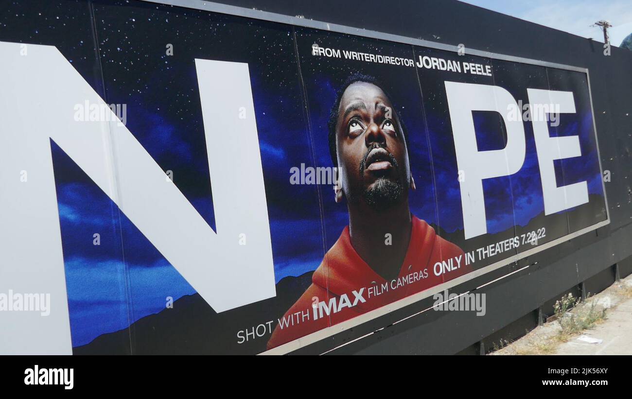 Los Angeles, California, USA 22nd July 2022 Nope Billboard with Daniel ...