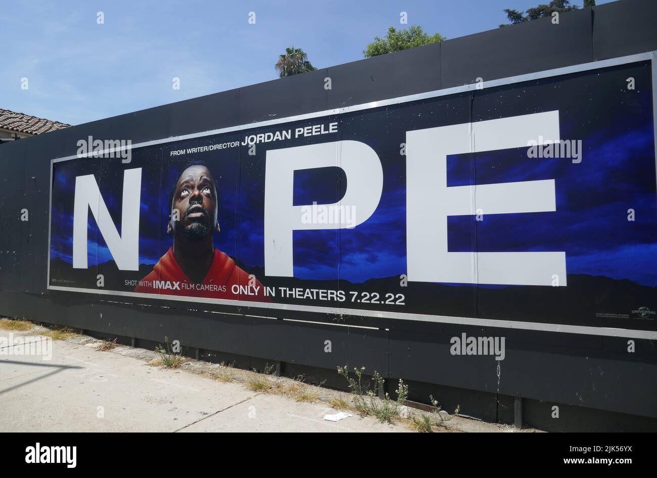 Los Angeles, California, USA 22nd July 2022 Nope Billboard with Daniel Kaluuya on Sunset Blvd on ...