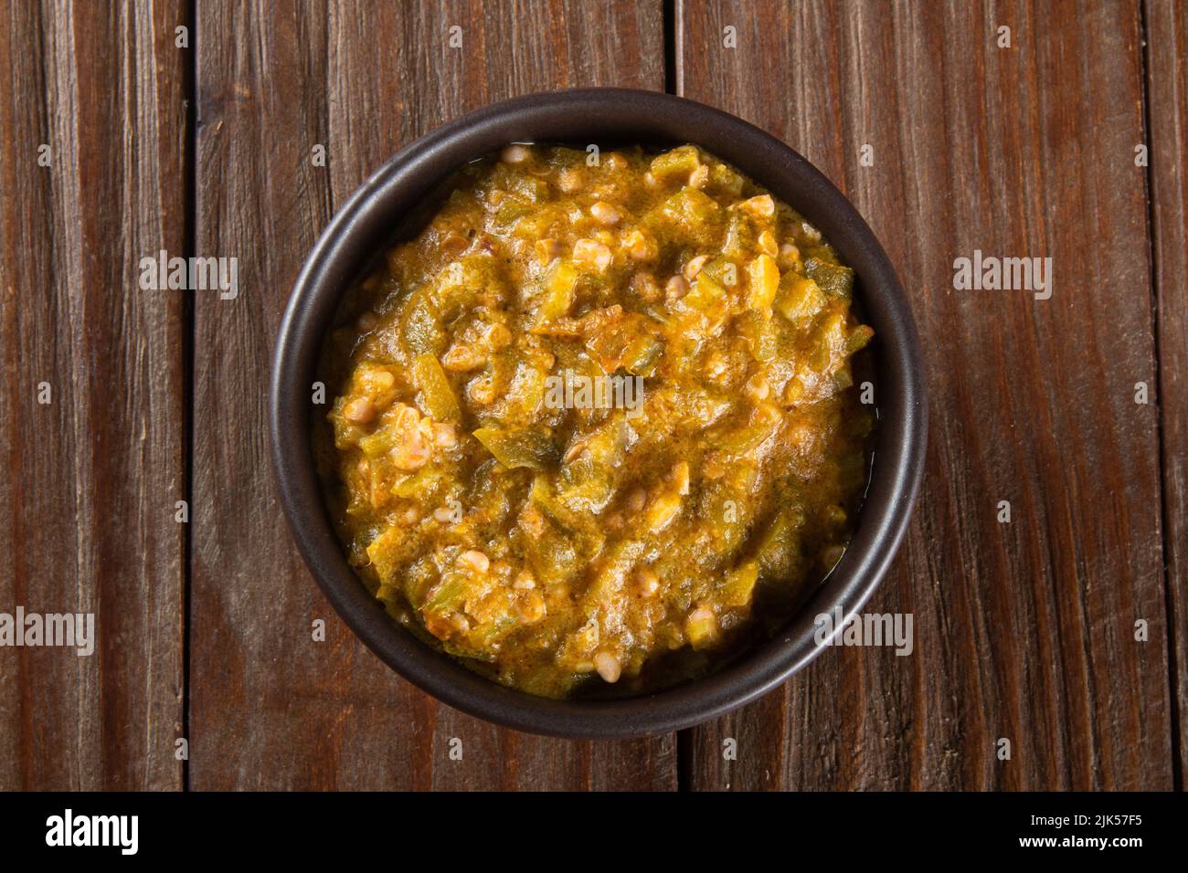 Caruru in a top view bowl. Traditional Afro-Brazilian food made with ...