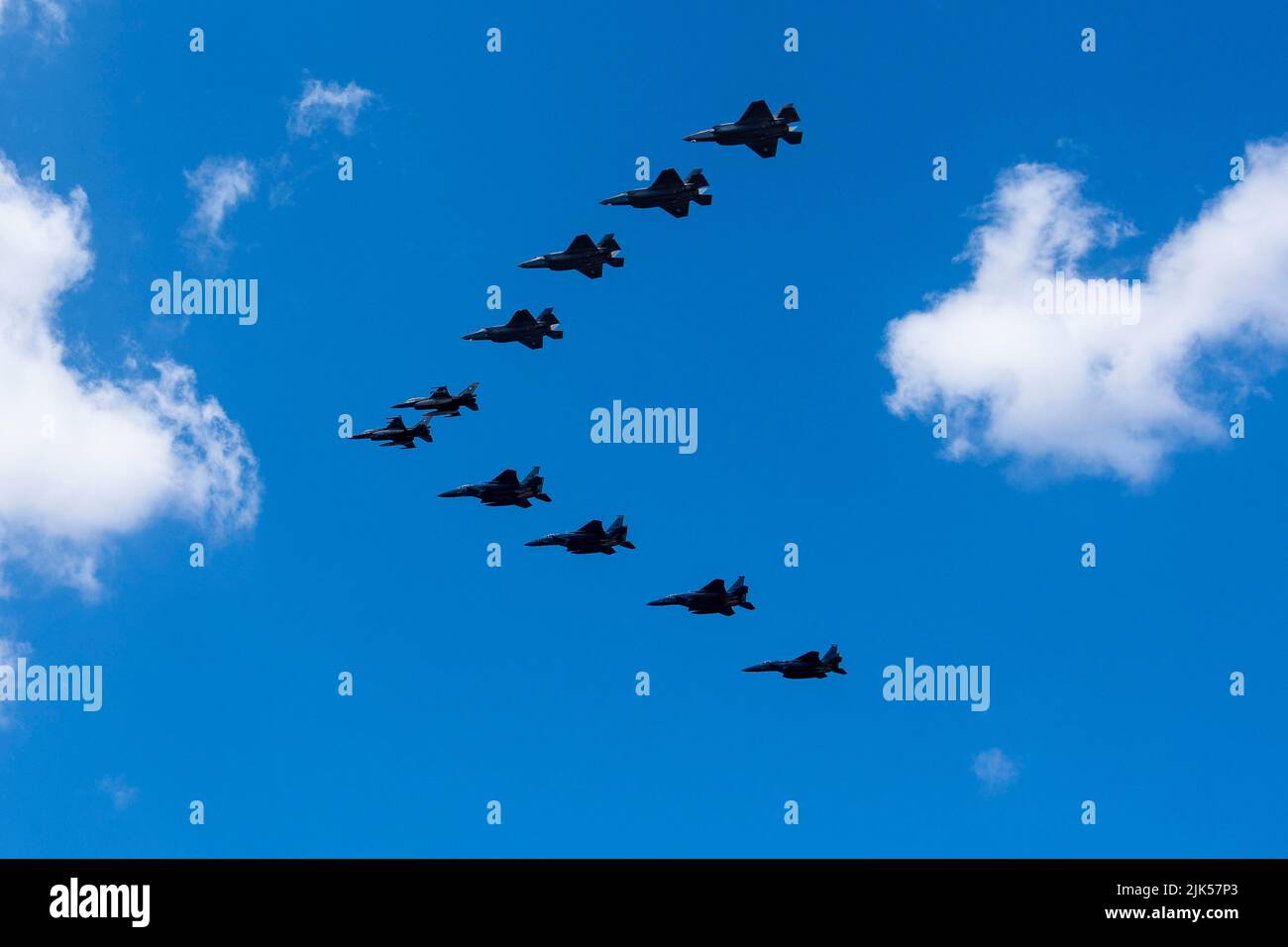 Souda Air Base, Greece. 19th July, 2022. From top, U.S. Air Force F-35A ...