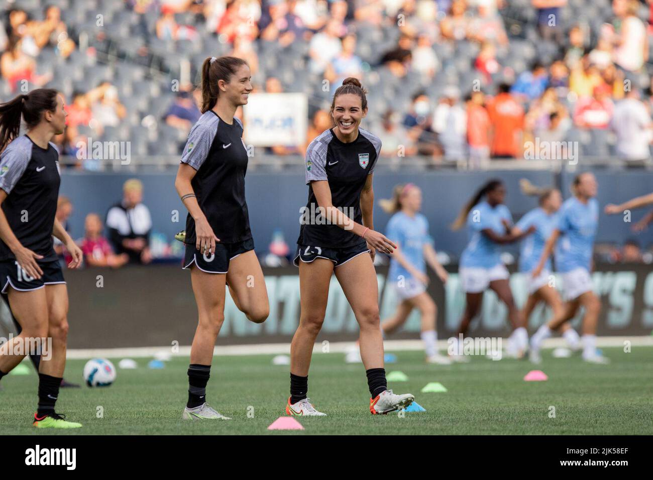 Tatumn Milazzo (23 Chicago Red Stars) and Ella Stevens (8 Chicago Red ...