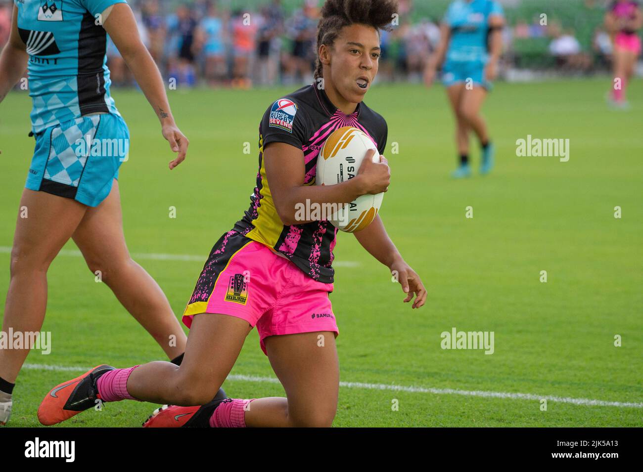 July 30, 2022: Headliners Rugby player Monique Coffey (19) in action ...