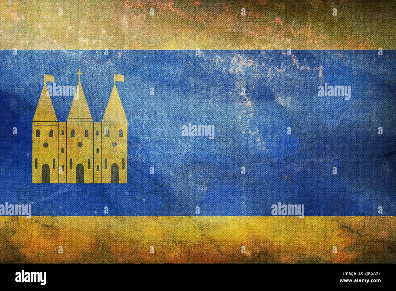 Top view of flag Staphorst, Netherlands. retro flag with grunge texture ...