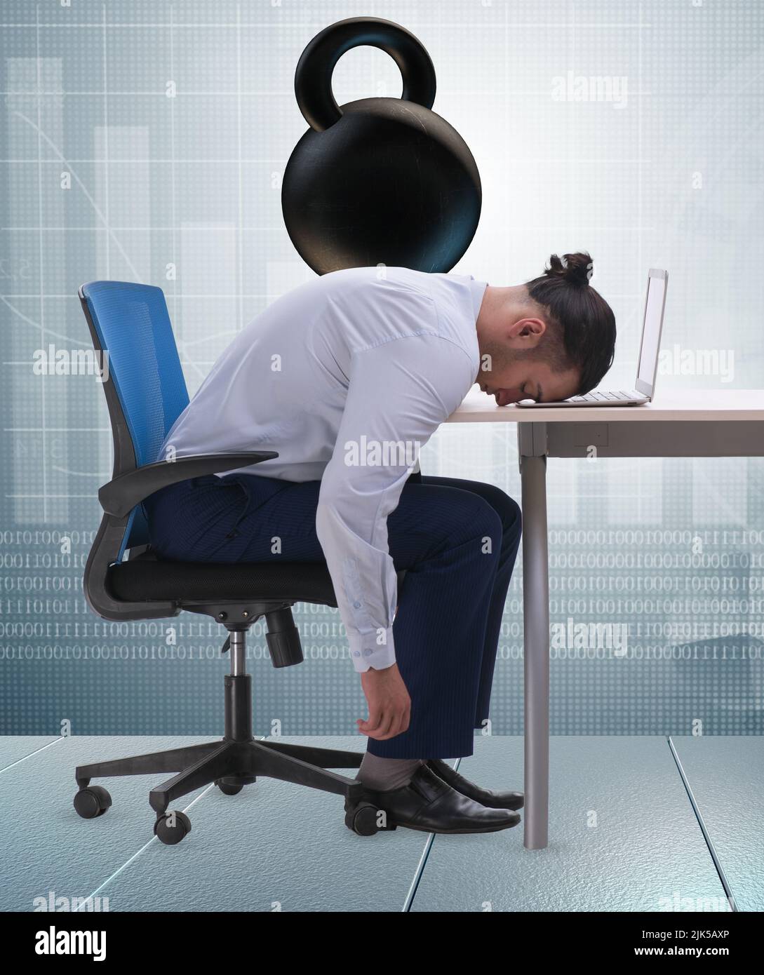 The employee with burden of work Stock Photo - Alamy