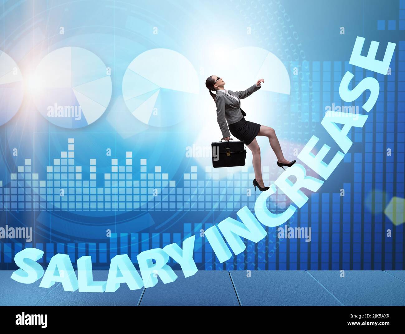 The employee in salary increase concept Stock Photo - Alamy