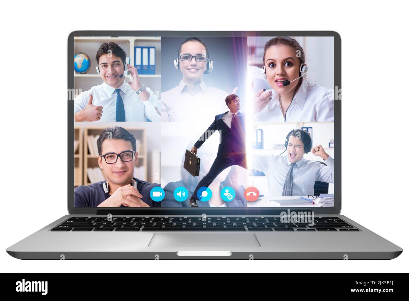 Videoconferencing concept with the people in online call Stock Photo ...