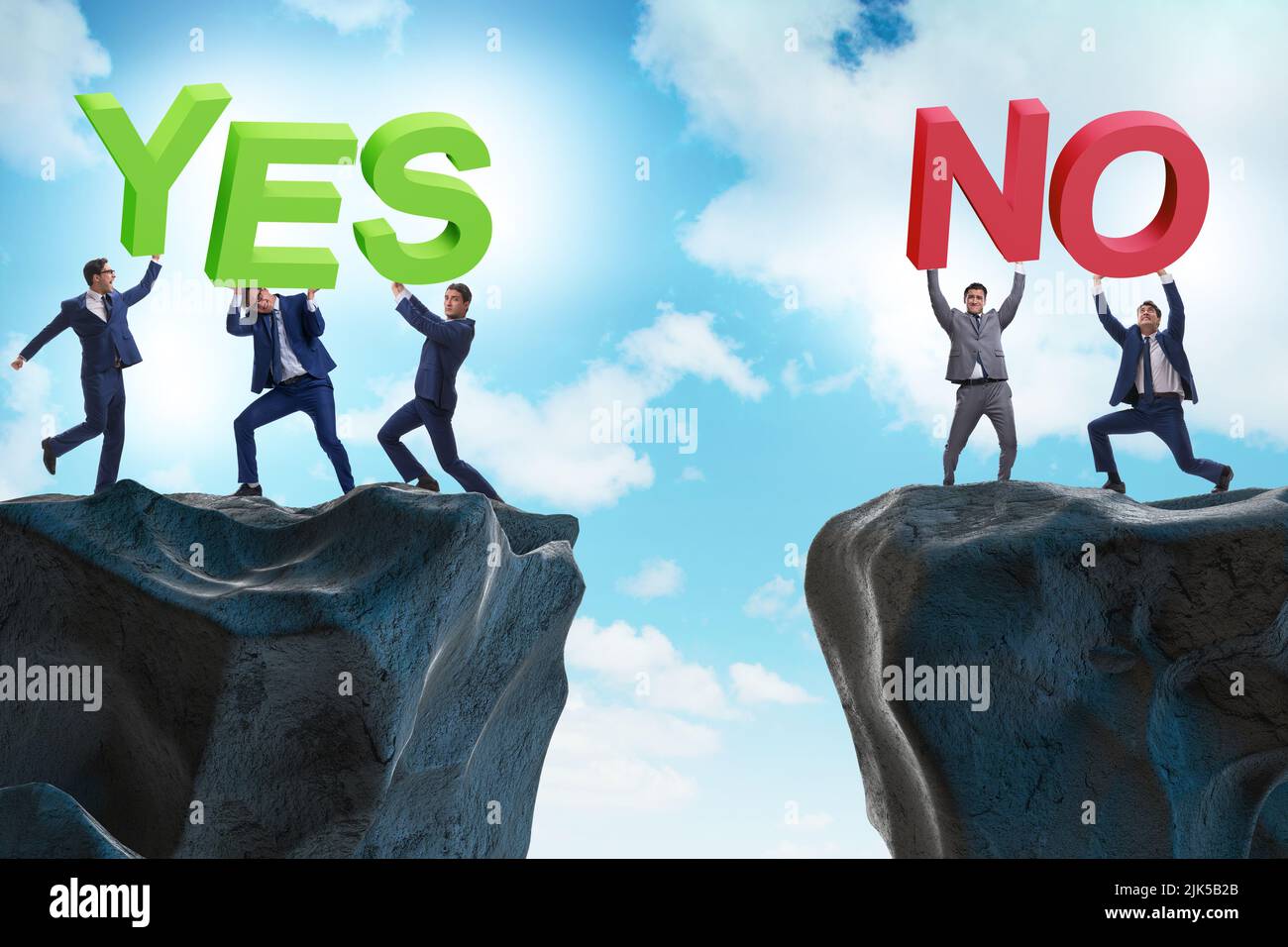 Businessmen in the YES NO concept Stock Photo - Alamy