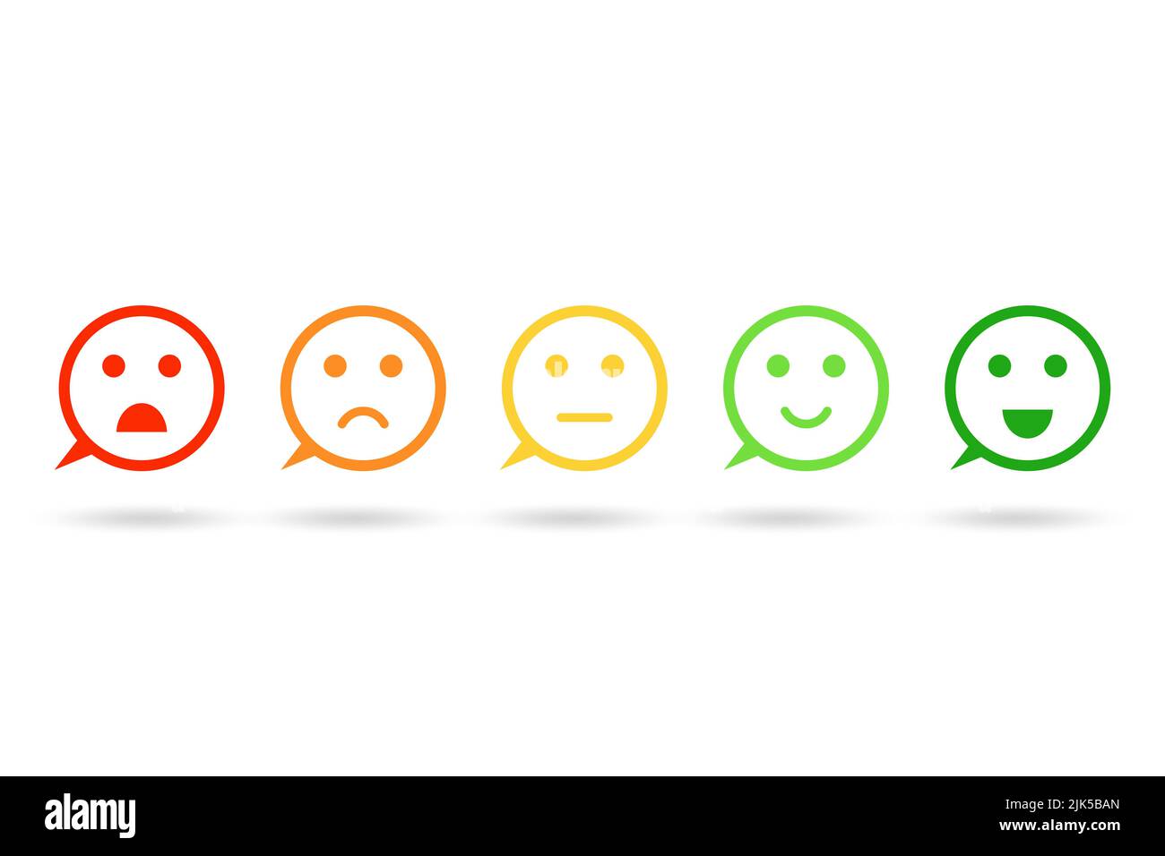 Illustration of customer feedback with the faces Stock Photo - Alamy