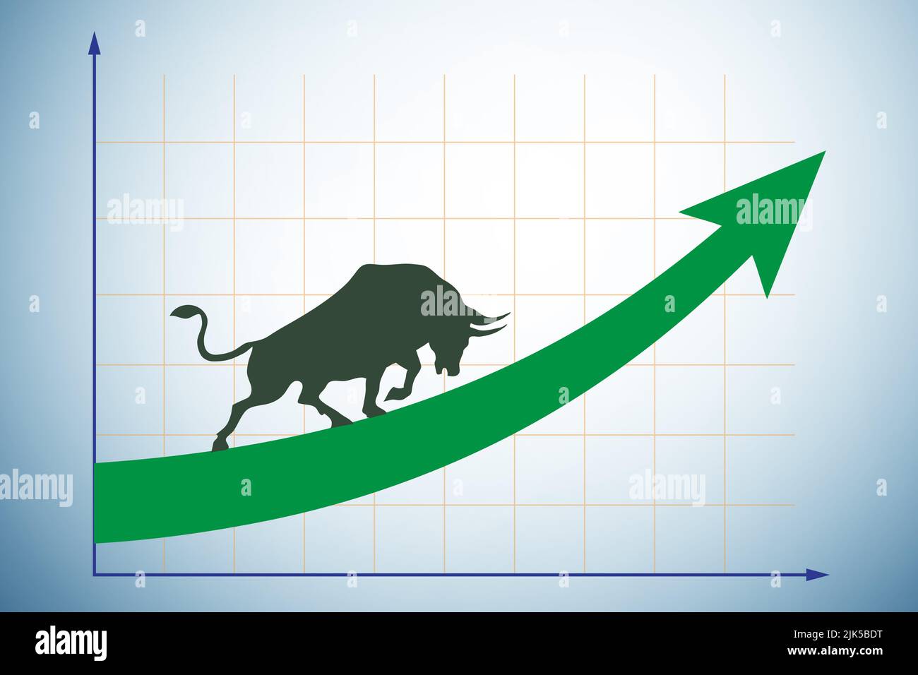 Illustration of the bull stock market on exchange Stock Photo - Alamy