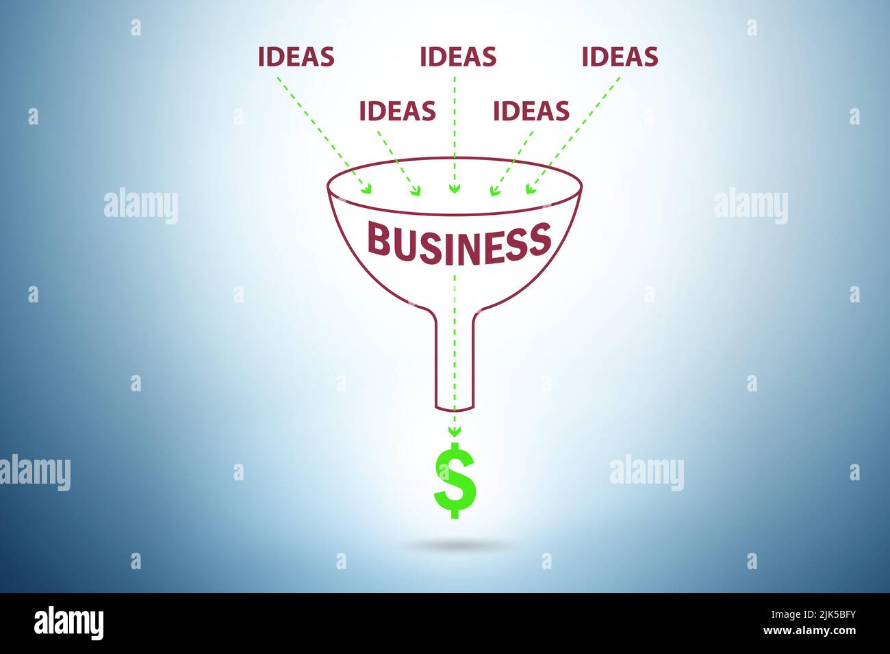 Illustration of turning ideas into the business outcomes Stock Photo ...