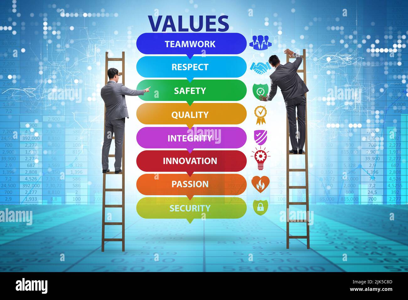 Businessman in corporate values concept Stock Photo - Alamy