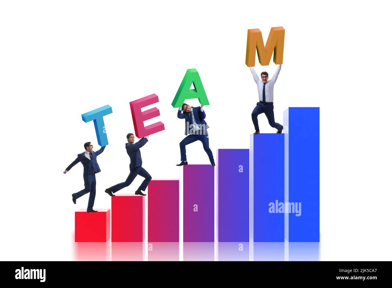 Teamwork concept with the people carrying team letters Stock Photo - Alamy