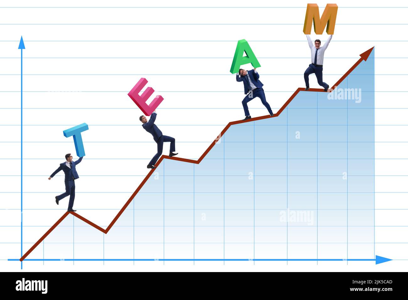 Teamwork concept with the people carrying team letters Stock Photo - Alamy