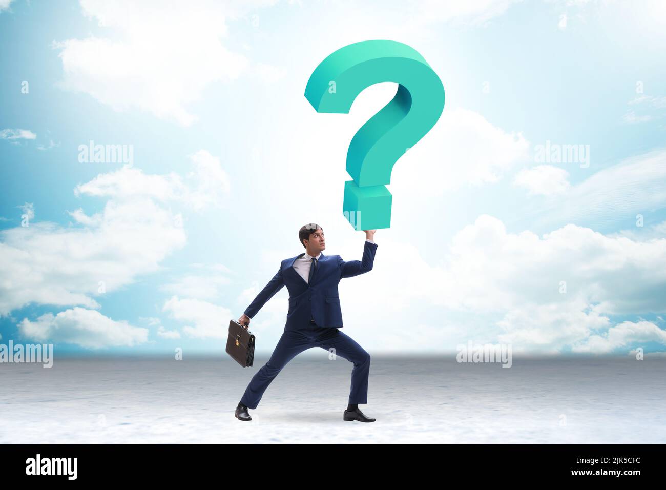 Business concept with the question and business person Stock Photo - Alamy