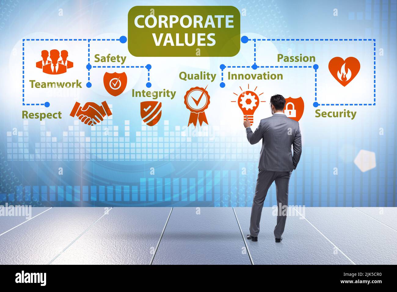 Businessman in corporate values concept Stock Photo - Alamy