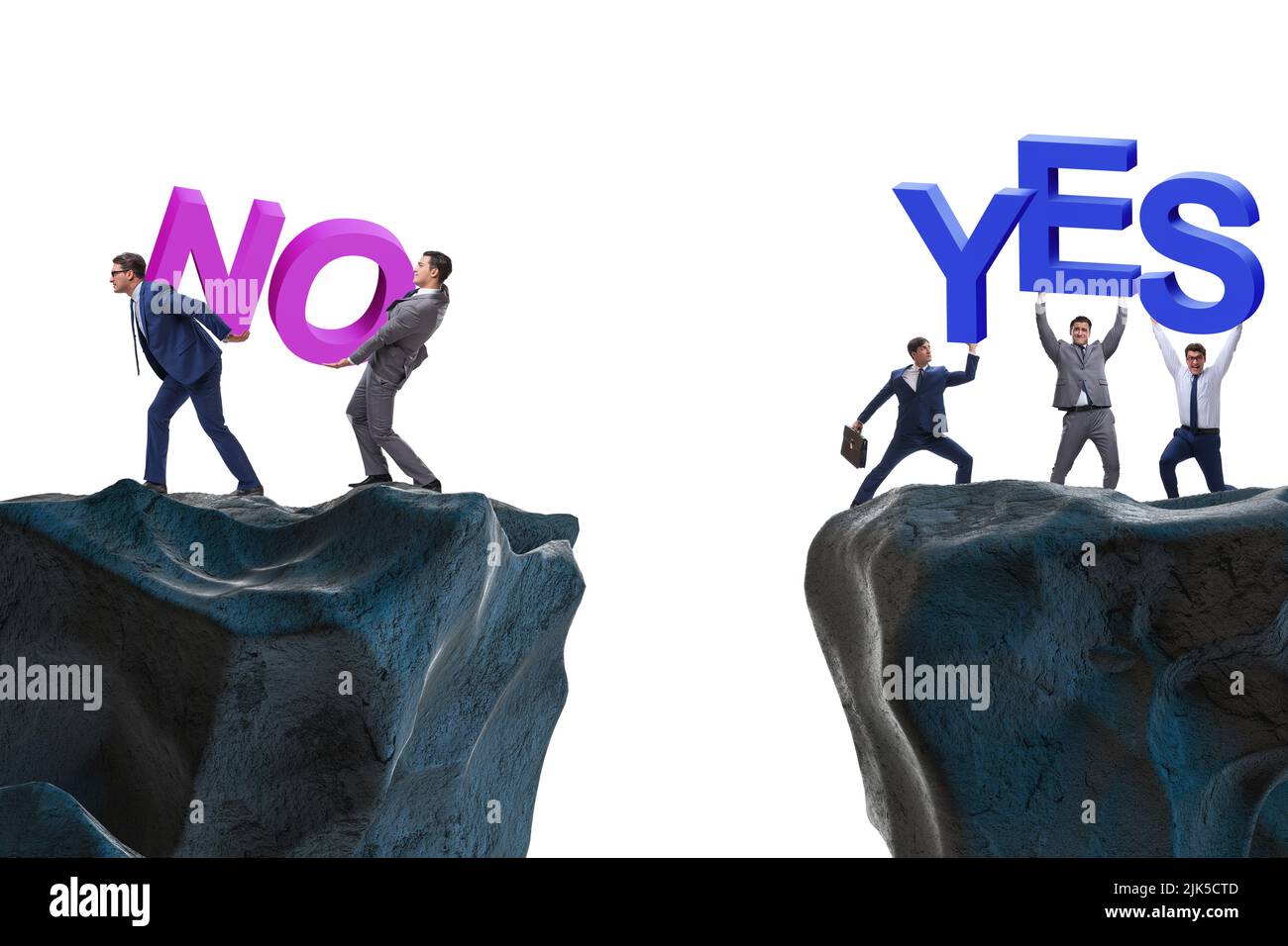Businessmen in the YES NO concept Stock Photo - Alamy