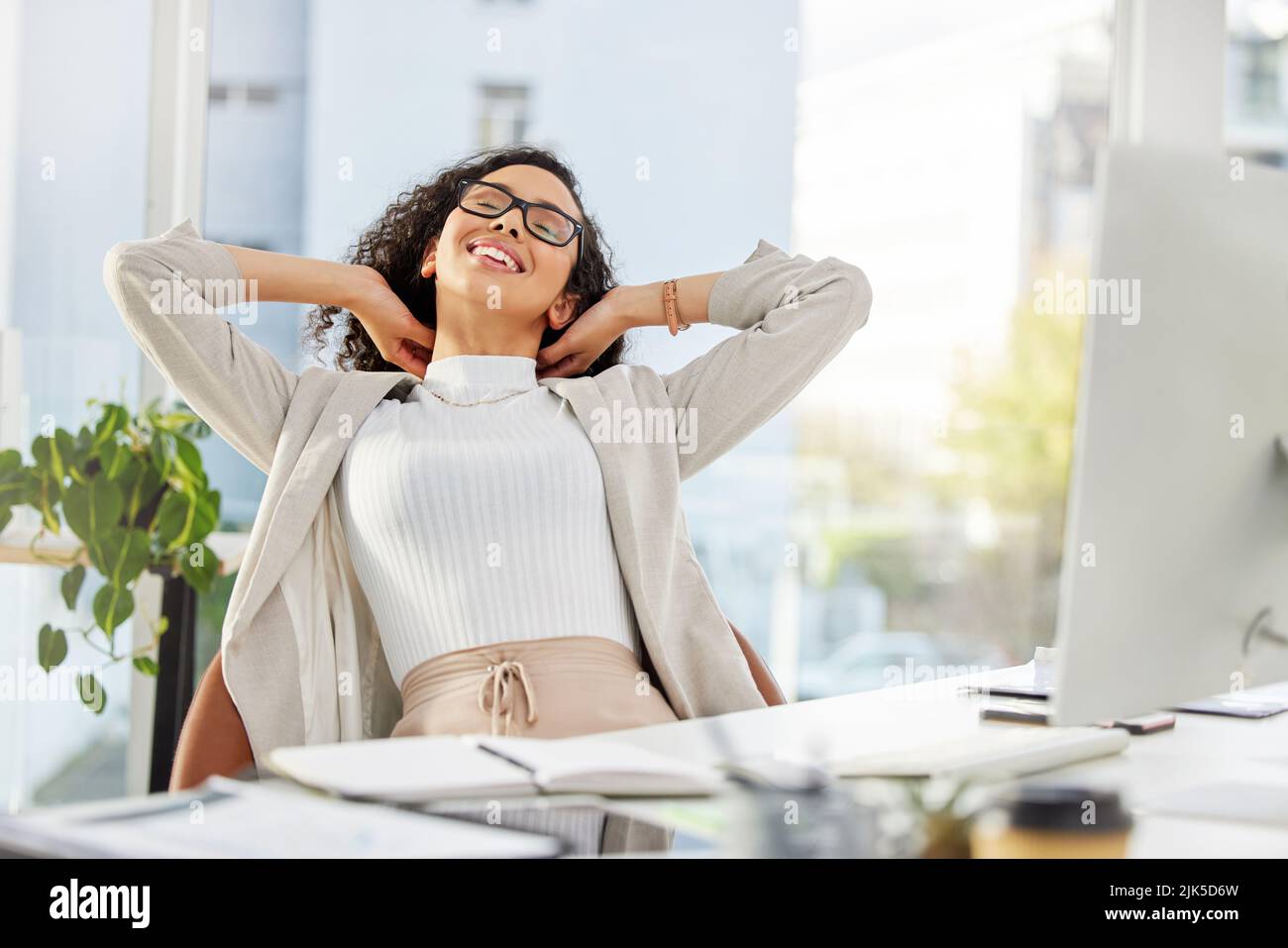 Employee stretching taking break desk hi-res stock photography and ...